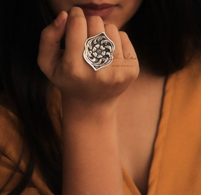 Anvaya flora vintage inspired chitai ring