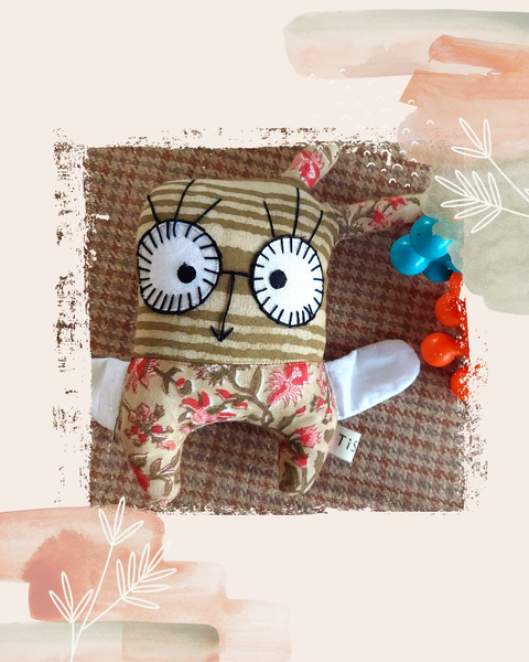 Tooth Monster Soft Toy ☆ Pure Cotton ☆ Upcycled