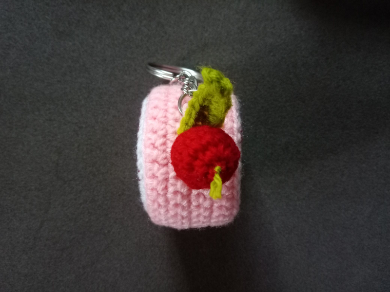 Crochet Woollen Swiss Roll Keychain