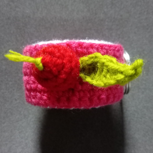 Crochet Woollen Swiss Roll Keychain