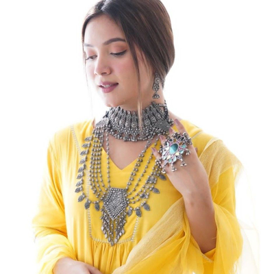 Black Oxidised Necklace Combo SLA