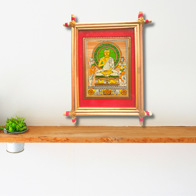 Meditative Budha & His Devotees Picture Frame | Hand printed Artwork