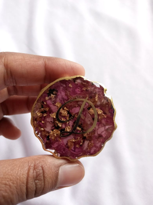 Real Pink Flower Preserved Pop Sockets With Initial