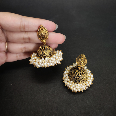 Pearl Guccha Ethnic Jhumkas