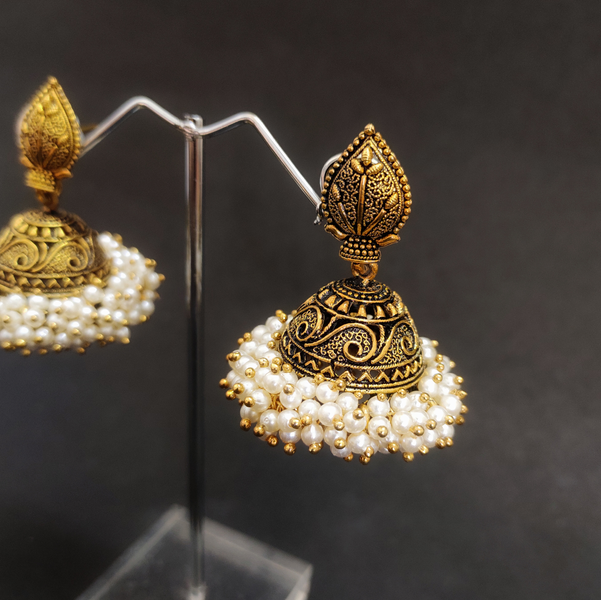 Pearl Guccha Ethnic Jhumkas