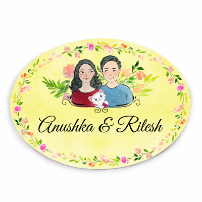 Customized Name Plate - Pet Couple Name Plate