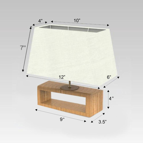 Red Berries Rectangle Table Lamp with Solid Base