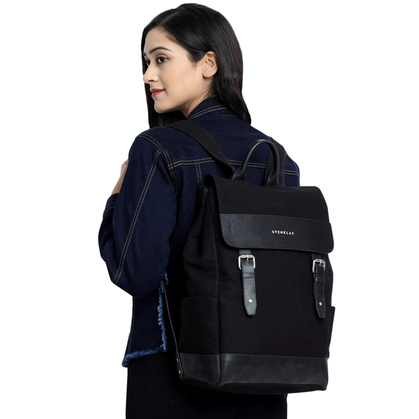 Svenklas Amber Black Backpack