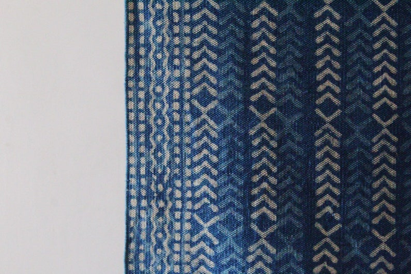 4 x 6 Handmade Hand-dyed Indigo Rug, White/Indigo, Traditional Indian ...