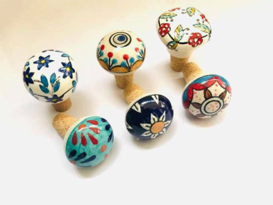 Colorful Ceramic wine bottle stopper assorted, vintage bottle stopper ...