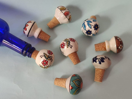 Colorful Ceramic wine bottle stopper assorted, vintage bottle stopper ...