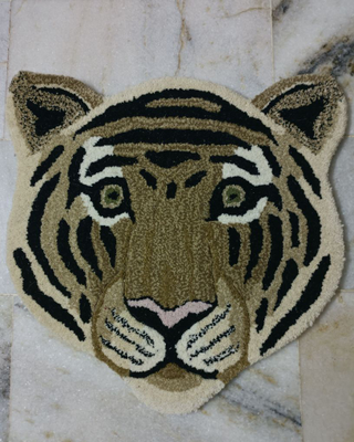 Hand Tuffted Tiger Skin Face Mat