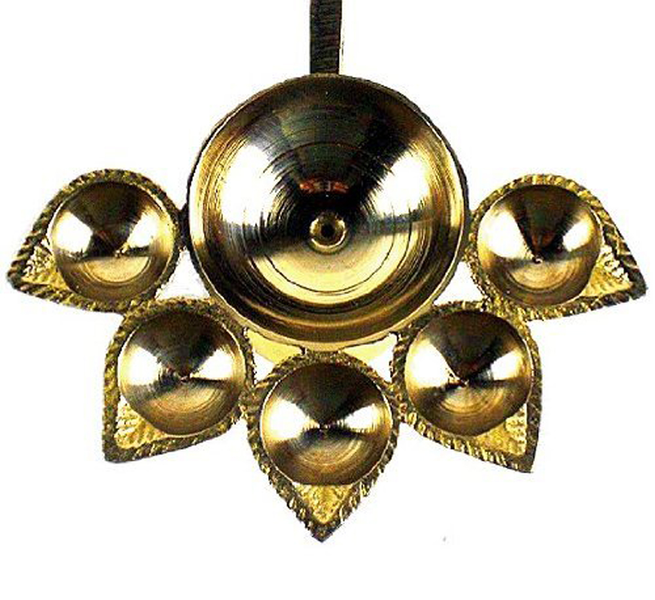 Rastogi Handicrafts Brass Panch AARTI ~ Hindu Puja Camphor Burner w ...