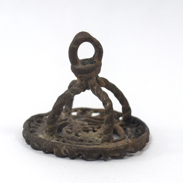 Antique Hindu Auspicious Ritual Tilak Stamp, Indian Brass Jali Cut ...