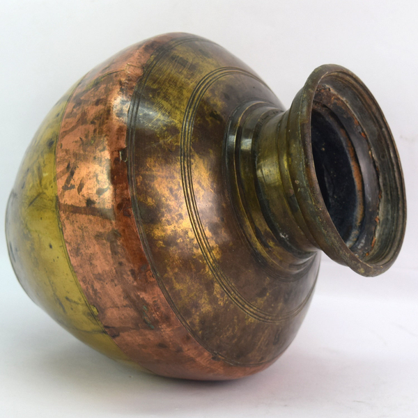 Antique Handmade Brass & Copper Hindu Worship Water Pot Kalash ...