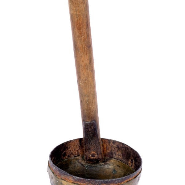 Old Brass Indian Cooking Utensil Wooden Handle Collectible Ladle ...