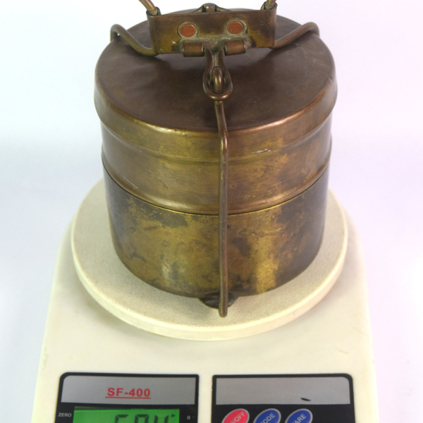 Old Brass Kitchen Utility Tiffin Box - Indian Metal Food Container ...
