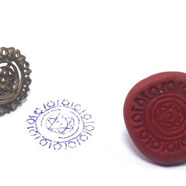 Antique Hindu Auspicious Ritual Tilak Stamp, Indian Brass Jali Cut ...