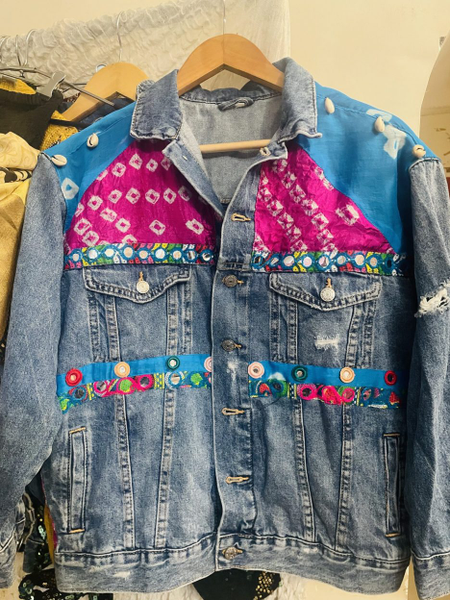 Classic Patchwork Jacket With Hand Embroidered Fabrics, Mirrors And More