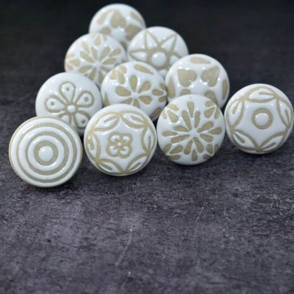 Ceramic Cabinet Drawer Pull /Knobs Hand Painted Pack of 10 /Use for Cupboard And Wardrobe Door