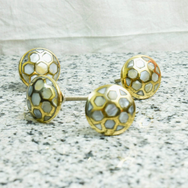 Mother of Pearl Dresser Pull Knob - Gold Drawer Knob, Beautiful Gold ...