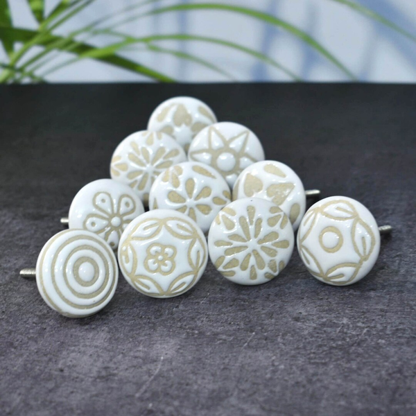 Ceramic Cabinet Drawer Pull /Knobs Hand Painted Pack of 10 /Use for Cupboard And Wardrobe Door