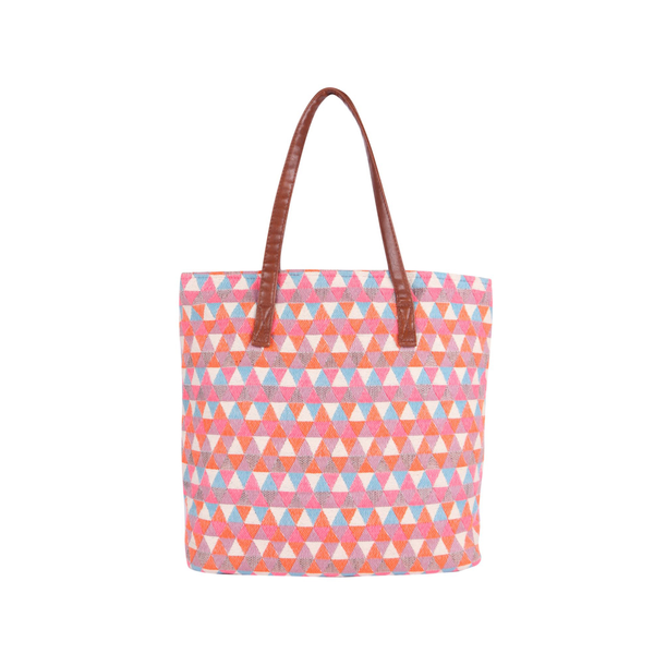 ASTRID pink triangles shopper bag with tassels
