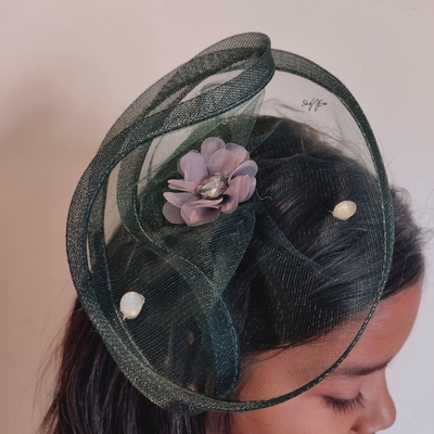 Dark Green Head Fascinator