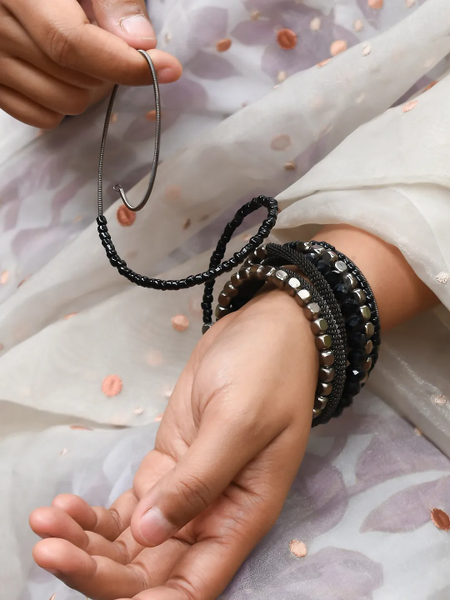 Circular Design Black Alloy Bracelets | Birthday & Anniversary Gift