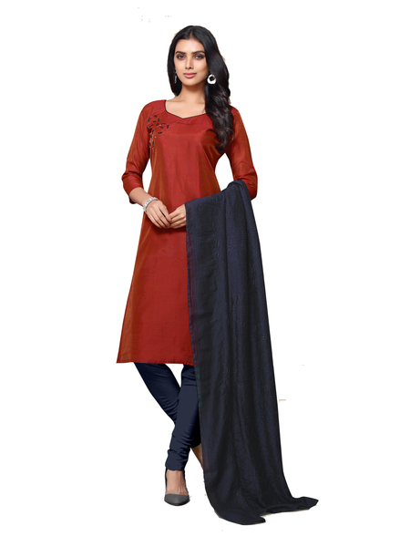 Stiletto red and mirage blue poly silk churidar material