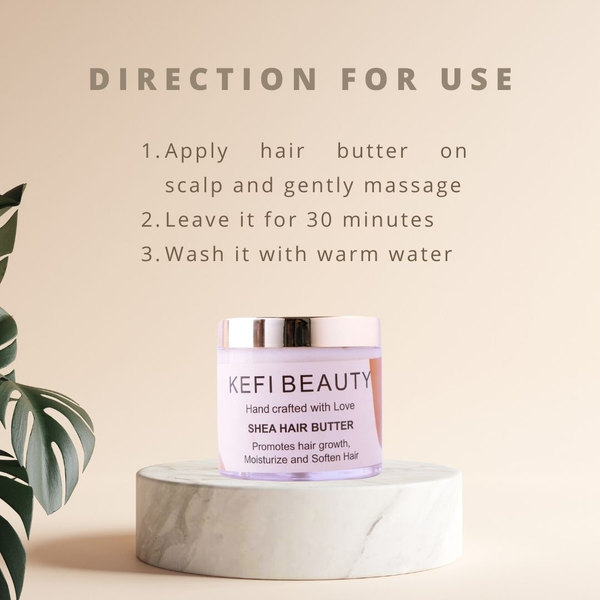 KEFI BEAUTY Organic Shea Hair Butter | Suitable For All Hair Types | 100g
