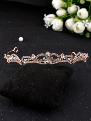 Rose gold Floral Designed Tiara Head Accessory