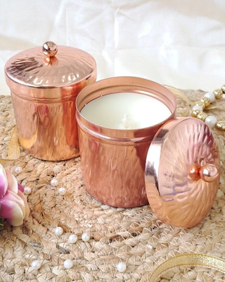 Rose Gold Metal Jar Candle