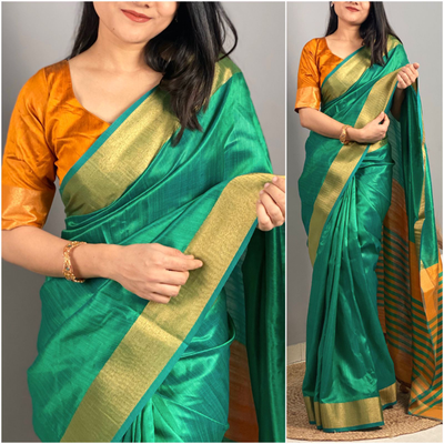Yana silk saree with contrast border