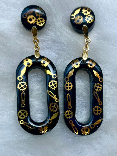 Steampunk Resin Earrings