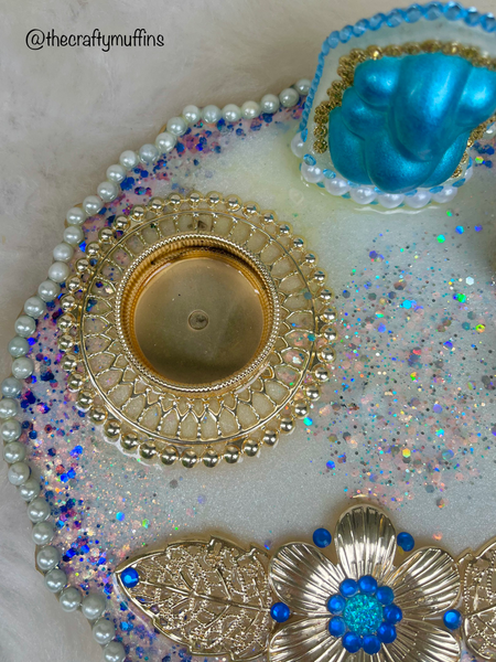Pooja Thali. Tilak Thali, Resin Pooja Thali, Resin Pooja Platter, Haldi ...