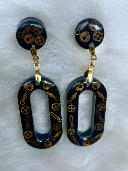 Steampunk Resin Earrings