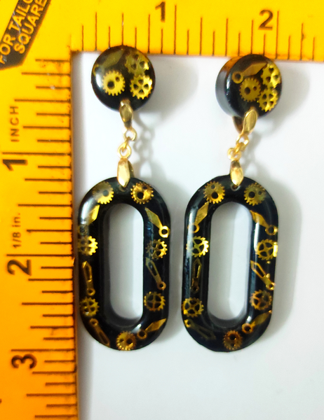 Steampunk Resin Earrings