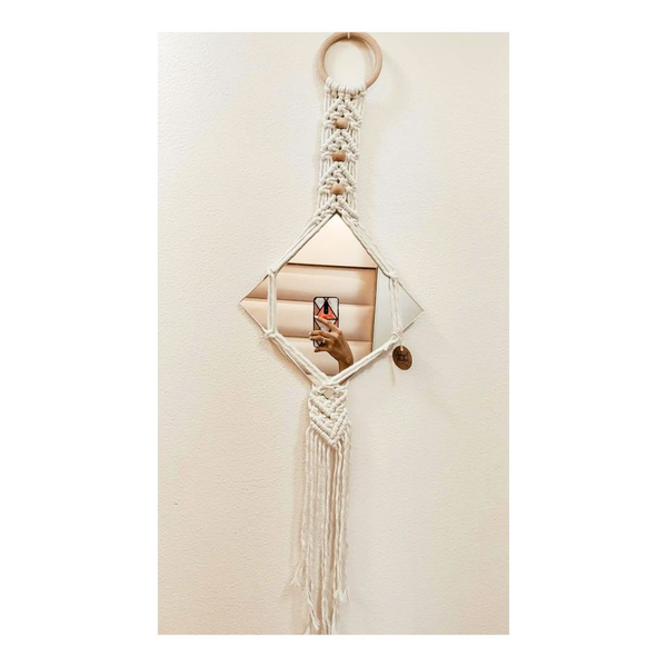 Macrame Diamond Mirror