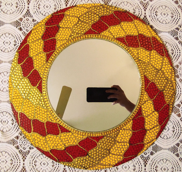Handpainted Mirror With Dot Mandala Art