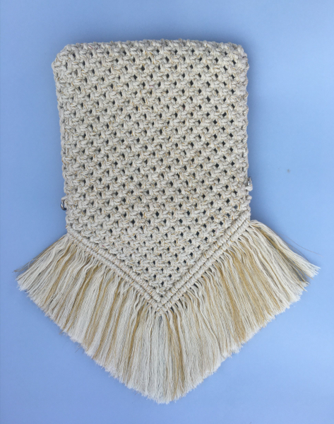 Macramé Sling Bag (Women/Girls) White & Golden (Mixed)