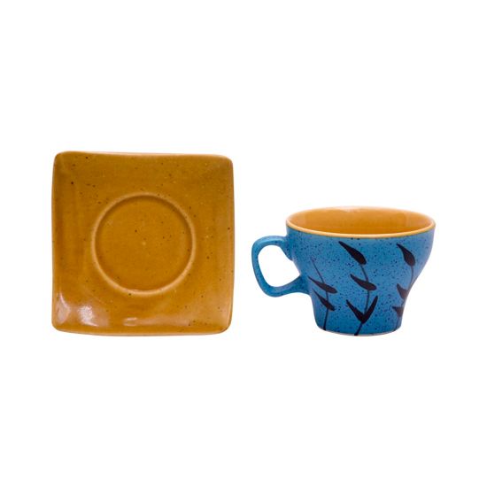 Shilpkara 'Leaf Sips' Studio Pottery Coffee Mugs Chai Sets Ceramic Tea ...