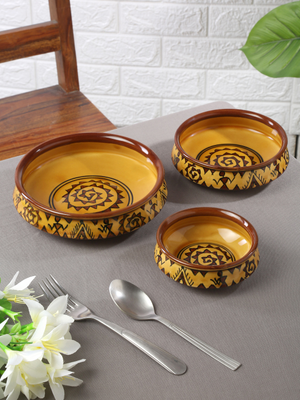 Shilpkara "The Madhubani Tales" Handpainted Ceramic Serving Donga Set ...