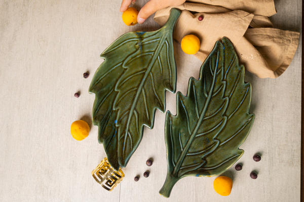 Mint Leaf Ceramic Food Platter