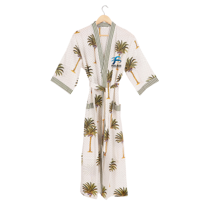 Bath Robe,Cotton Kimono,Indian Hand block print Cotton Bath Robe,Night ...