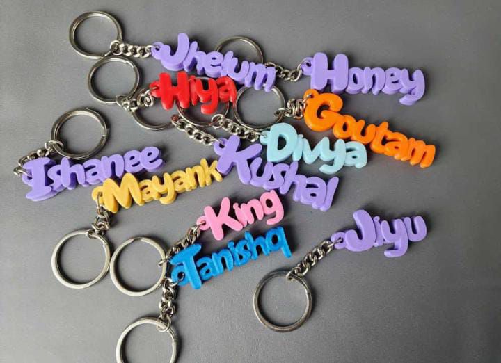 Funky Name Keychain 3d Printed Customize By Giftonation