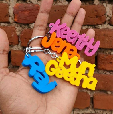 Funky Name Keychain 3d Printed Customize By Giftonation