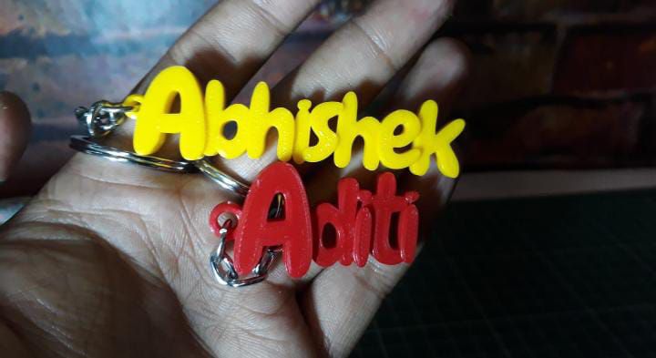 Funky Name Keychain 3d Printed Customize By Giftonation