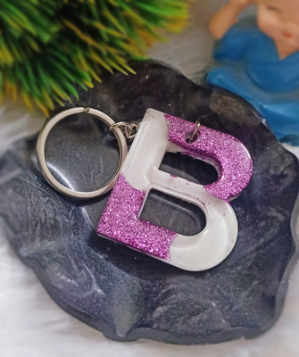 Resin Alphabet keychain - B6