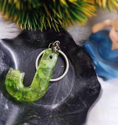 Resin Alphabet keychain - J4